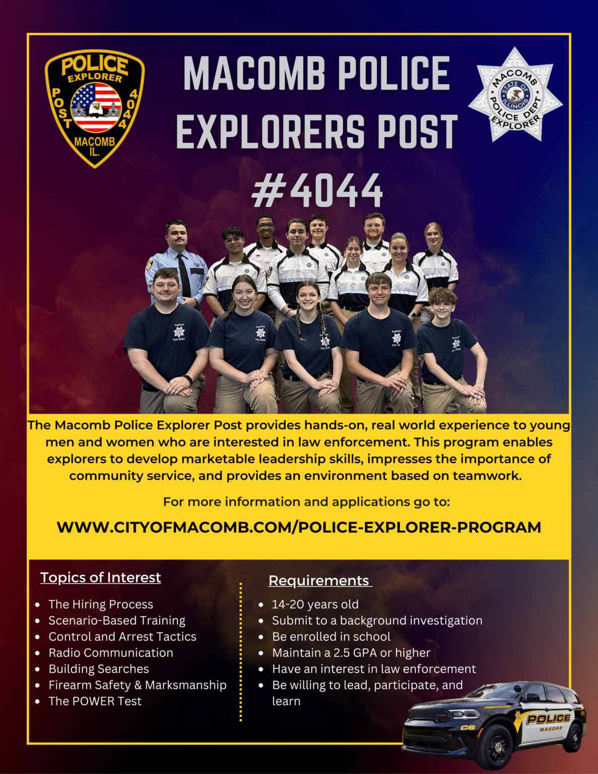 Police Explorer Program | City of Macomb